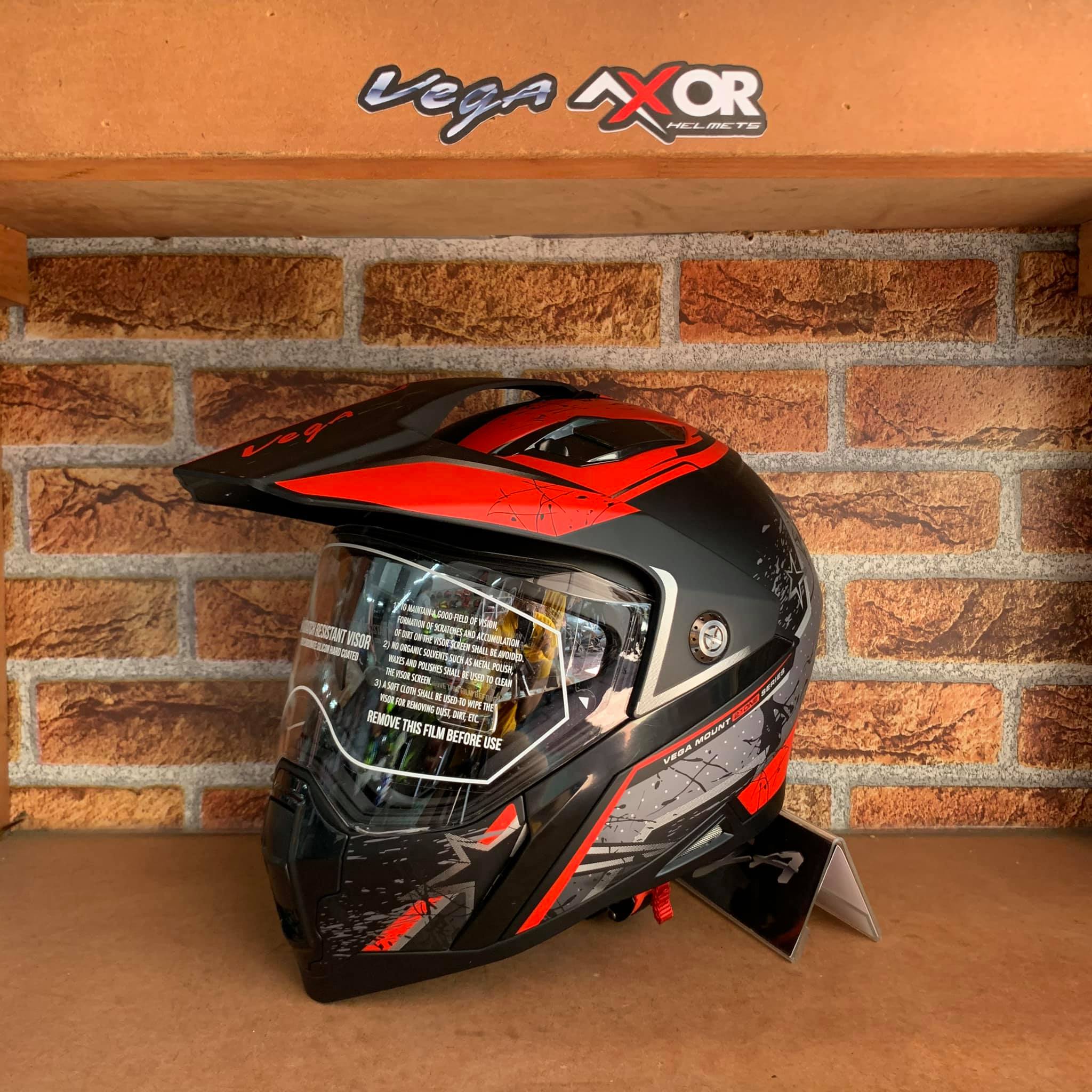 VEGA Helmets Mount D/V MX Dirt Matt Black Red - KMX Helmets