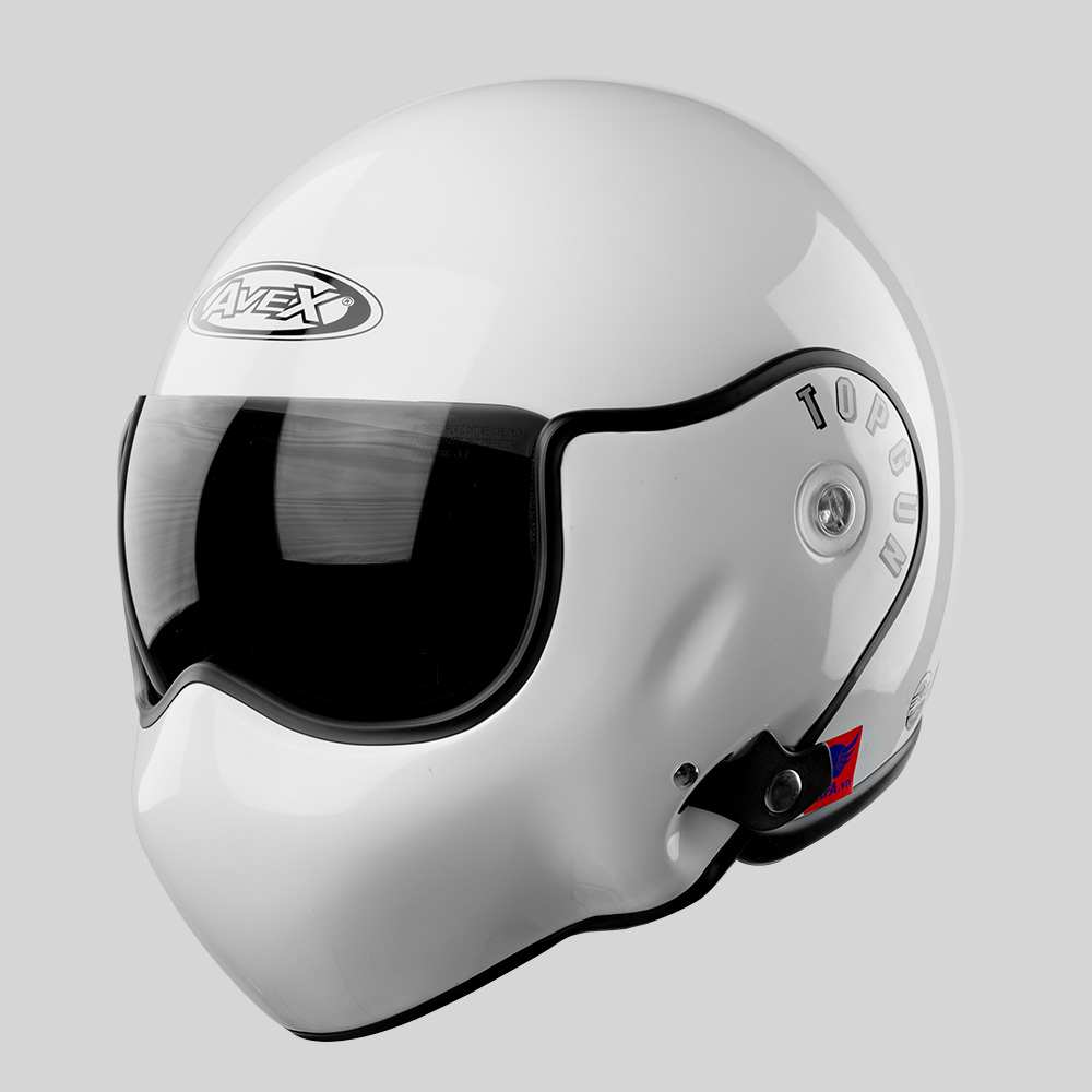 AVEX Helmets Model Topgun Gloss White - KMX Helmets