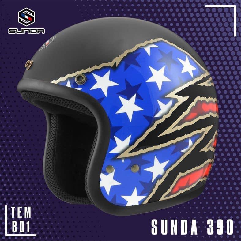 SUNDA Helmets Model 390 Matt Black - KMX Helmets