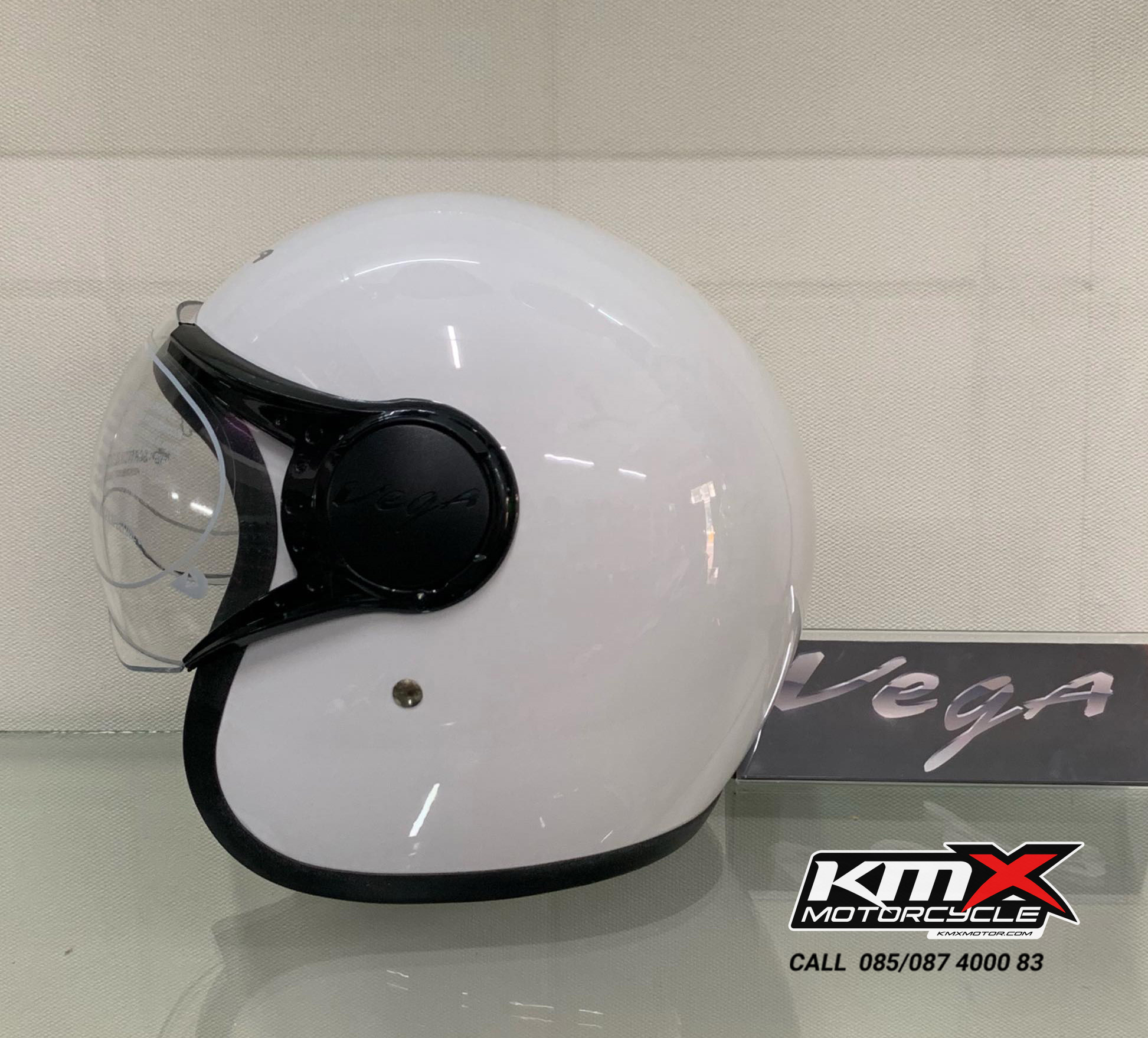 VEGA Helmets Model JET Gloss White - KMX Helmets